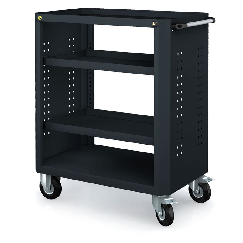 Antistatický dielenský ESD vozík 968 x 765 x 500 mm, 4 police | B2B Partner