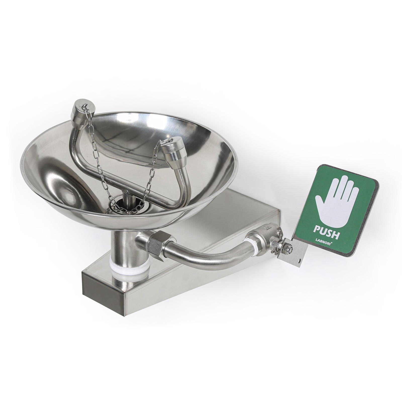 Bezpečnostná očná sprcha nástenná, nerez | B2B Partner