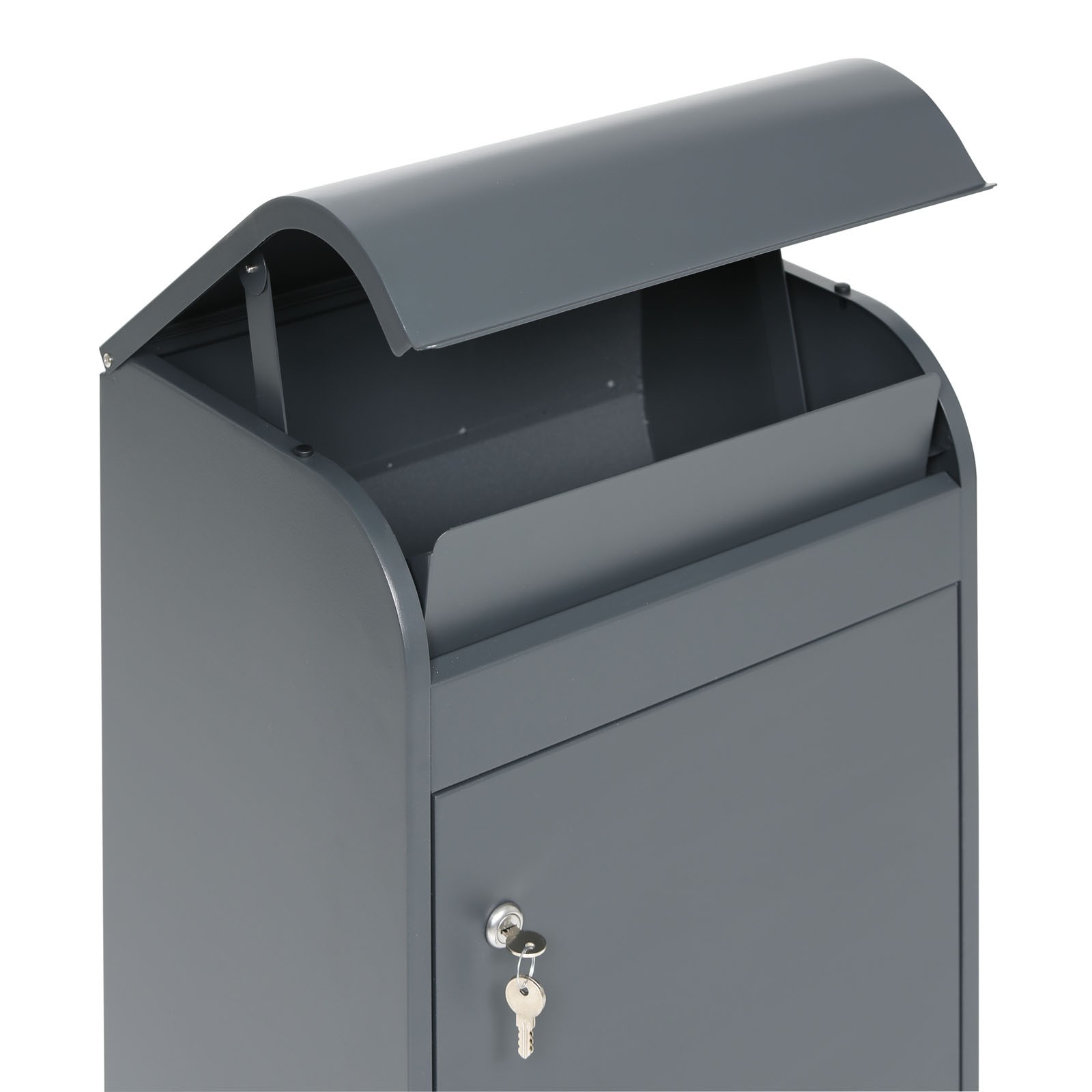 Briefkasten für Pakete und Briefe, grau, 600 x 425 x 330 mm | B2B Partner