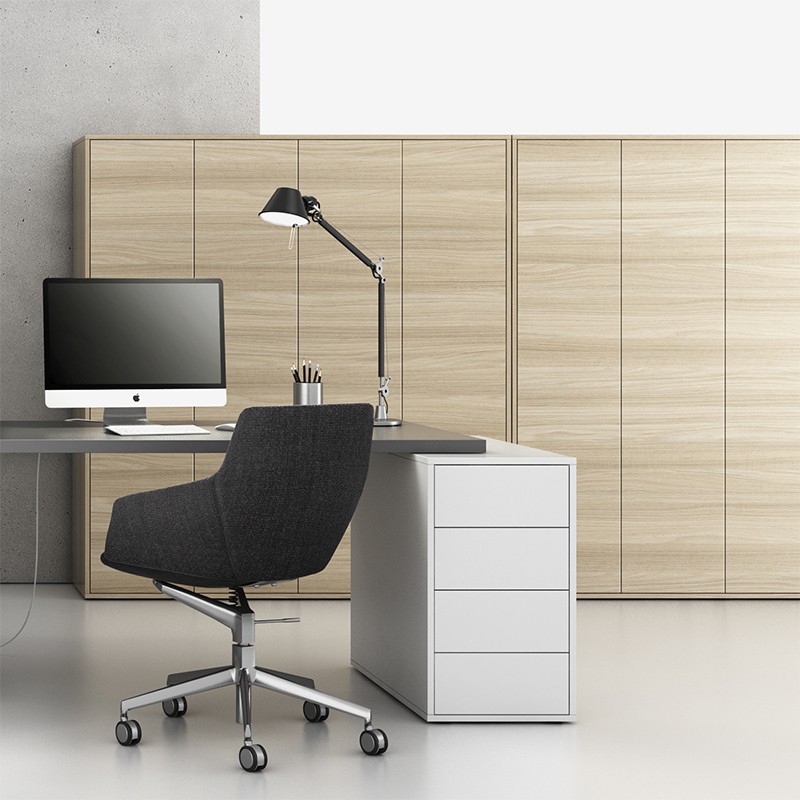 Büro-Aktenschrank BLOCK, 4 Türen, 1600 × 400 × 1748 mm, Eiche natur ...