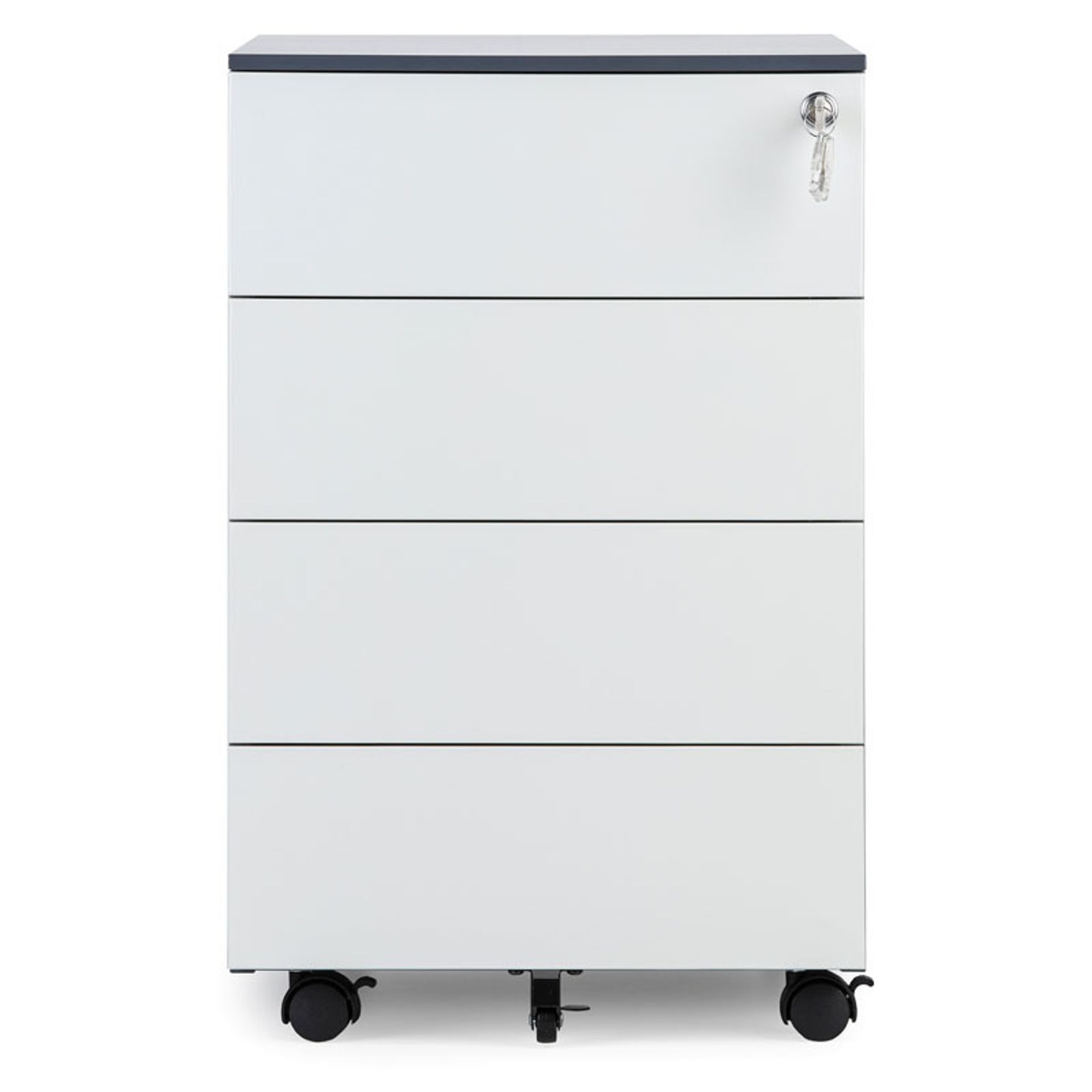 Büro-Rollcontainer, Schreibtischcontainer METAL, 4 Schubladen | B2B Partner