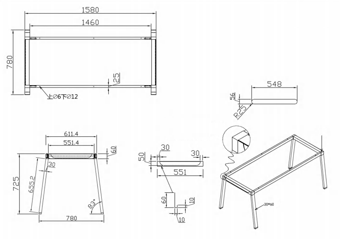 Bürotisch PRIMO BASIC, 160x80 cm, graues Metallgestell, Buche | B2B Partner