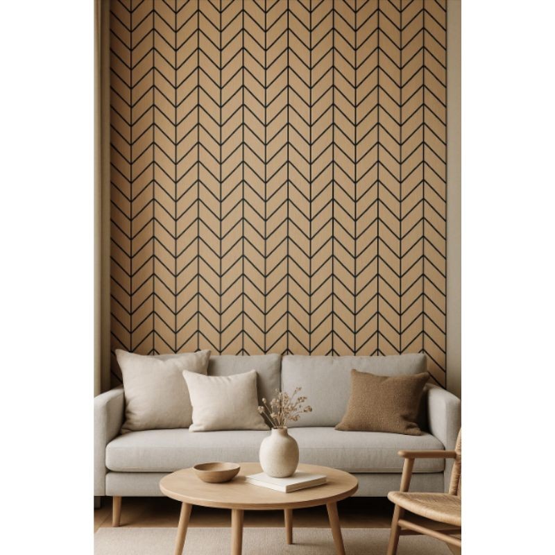 Designový akustický panel, 2400 x 600 mm, balení 5 ks, dub Hamilton ...