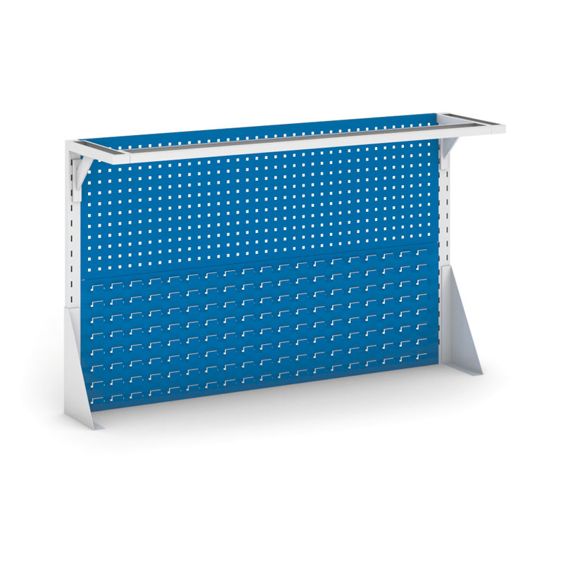 Nadstavba na stôl GB 1500 mm, dierovaný plech na náradie a plastové boxy | B2B Partner