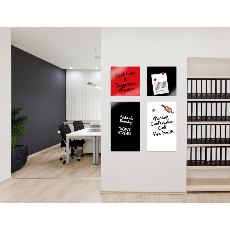 Sklenená magnetická tabuľa na stenu, 780 x 480 mm, biela | B2B Partner
