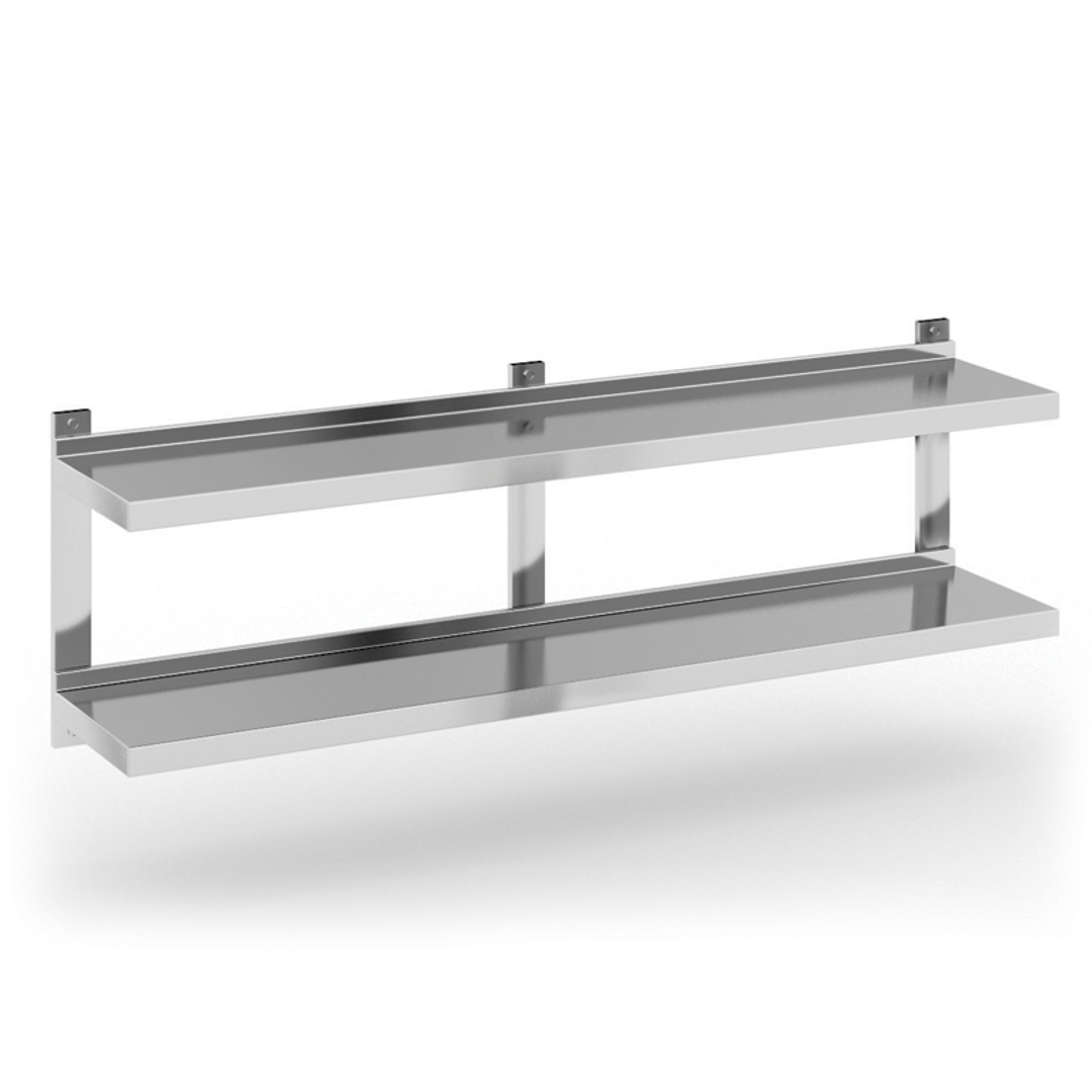 Edelstahl-Waschtisch mit Schrank, 2 Spülbecken, 1600 x 600 x 850 mm | B2B Partner