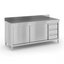 Edelstahl Tisch mit Schrank und Schubladen, 1800 x 700 x 850 mm | B2B Partner