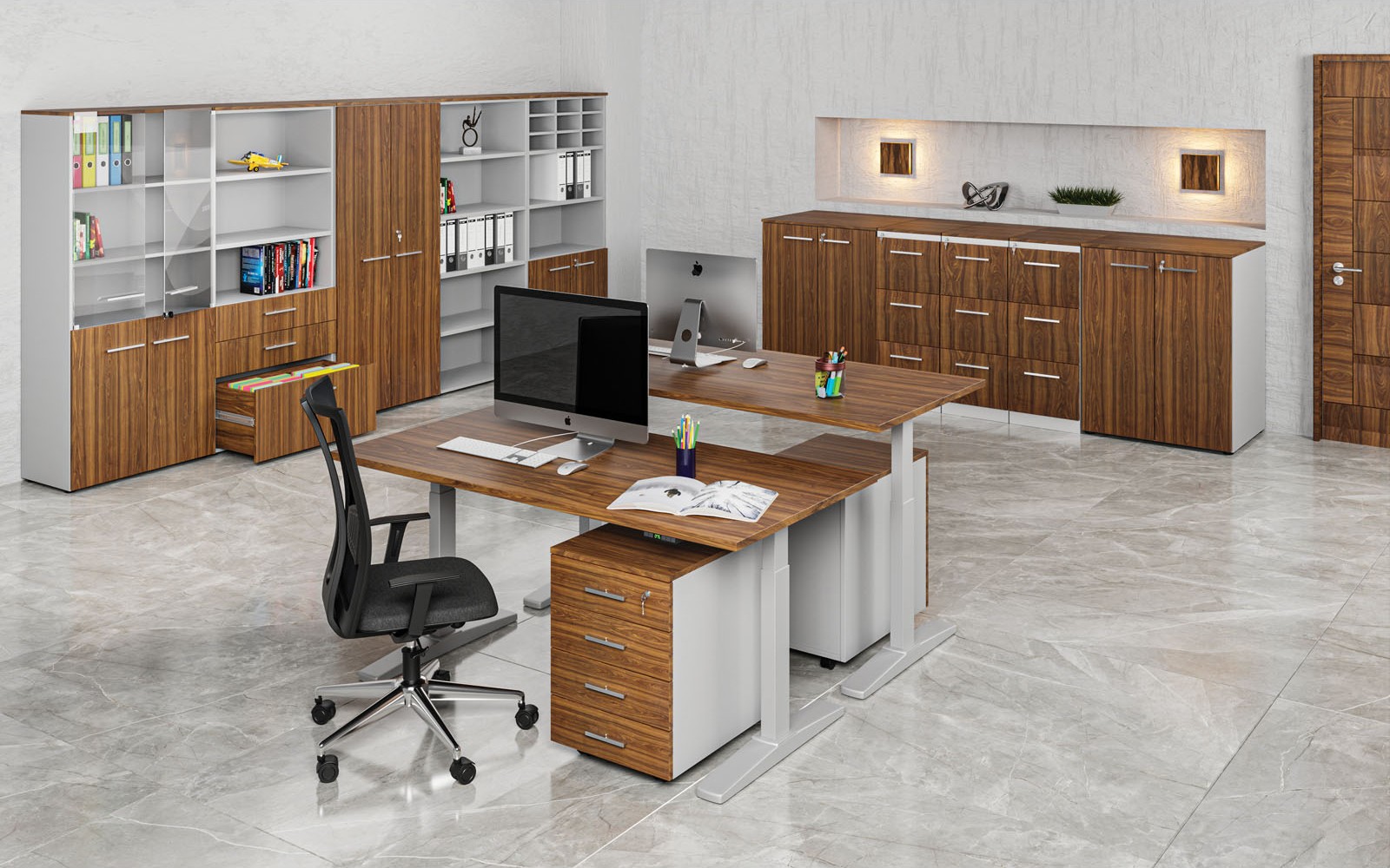 Garderobenschrank mit 3 Regalböden PRIMO GRAY, Kleiderstange, 800 x 500 ...
