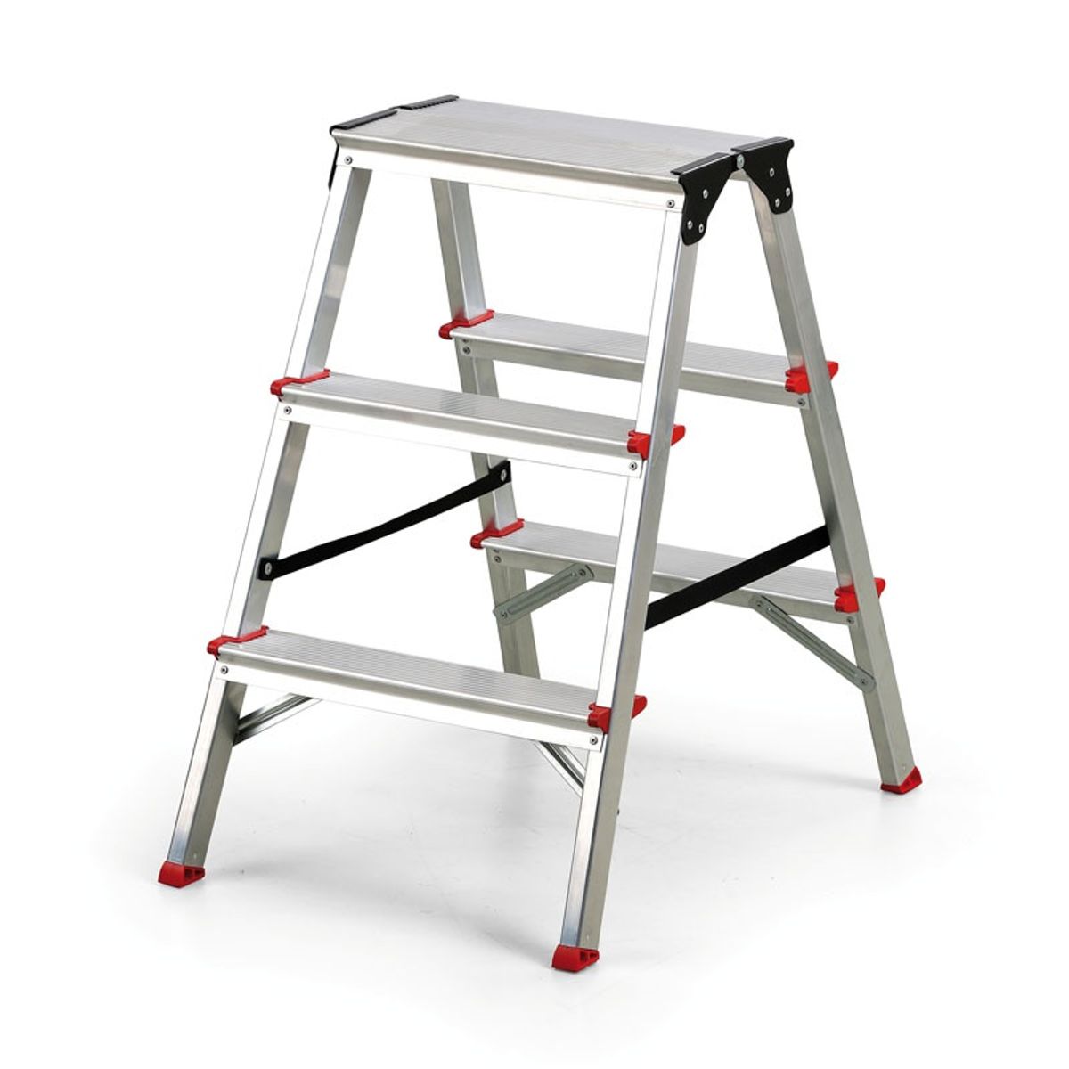 Hliníkové obojstranné schodíky VENBOS, 2x3 stupne, 650 mm | B2B Partner