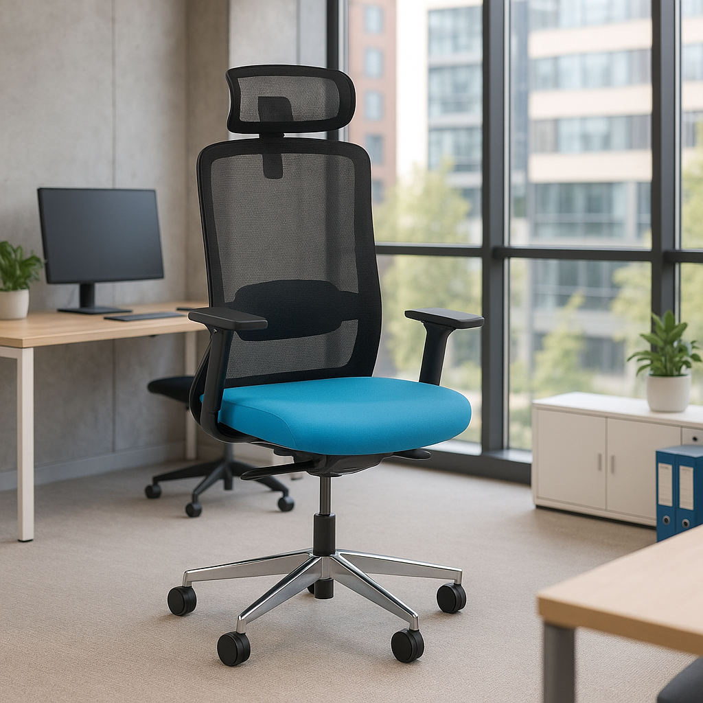 Kancelářská židle JILL 1+1 ZDARMA, černá/modrá | B2B Partner