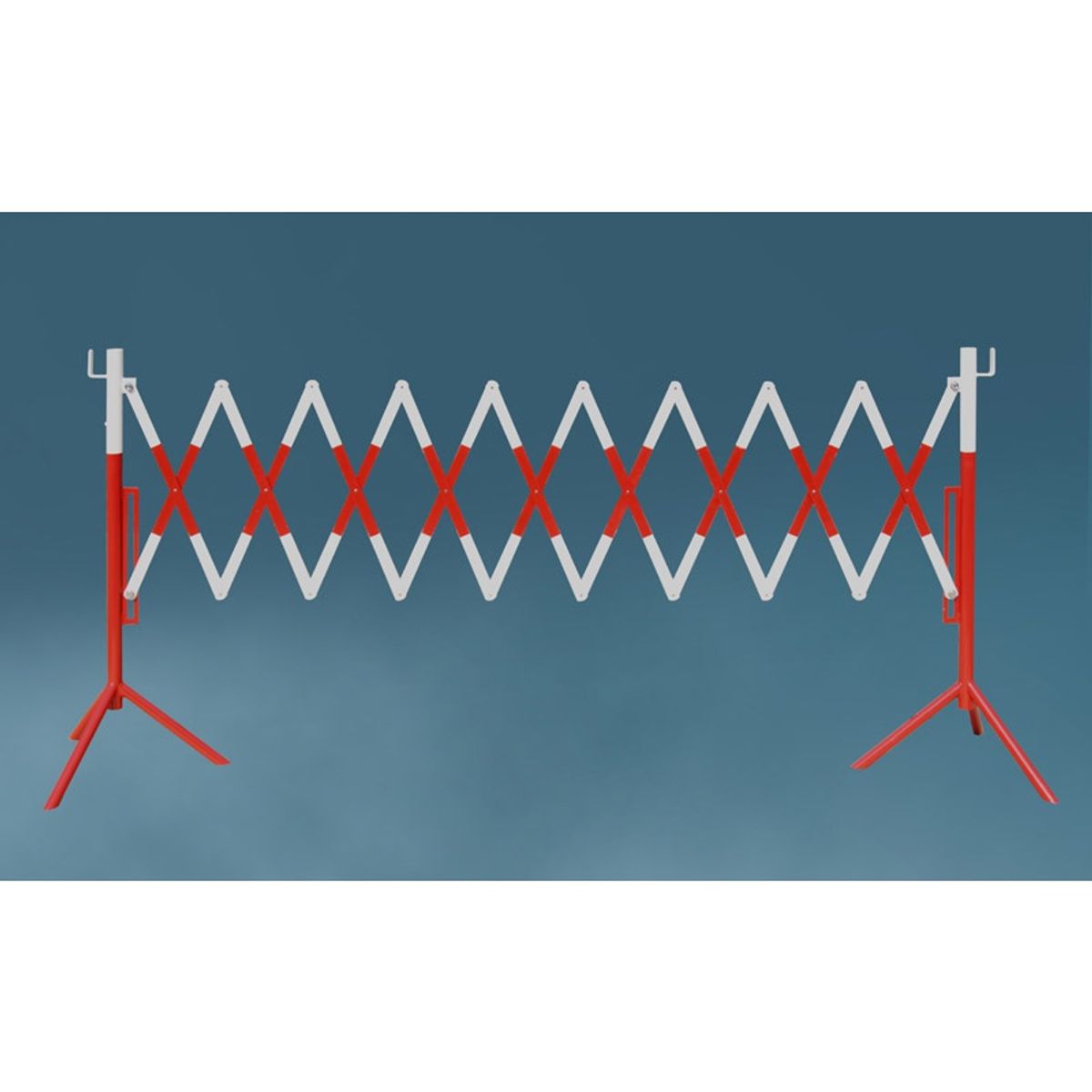 Klappbare mobile Sperre, rot/weiß, 5000 mm | B2B Partner