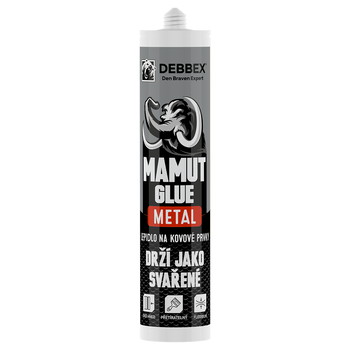 Klej MAMUT GLUE METAL, 290 ml, szary | B2B Partner