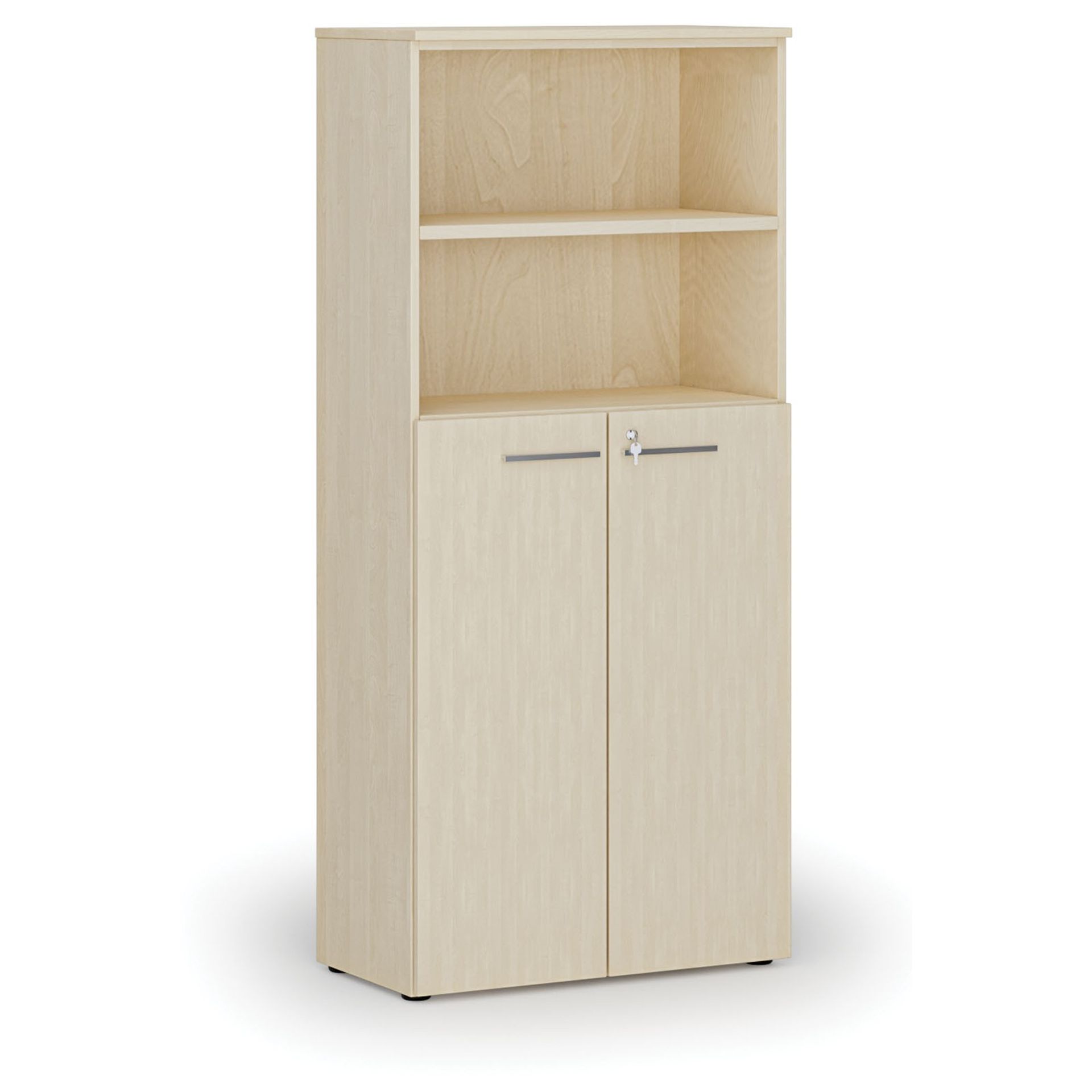 Kombinovaná kancelářská skříň PRIMO WOOD, dveře na 3 patra, 1781 x 800 ...