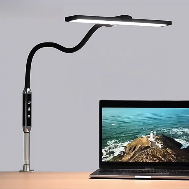 Lampa LED na biurko LUCIO, zacisk, pilot zdalnego sterowania | B2B Partner