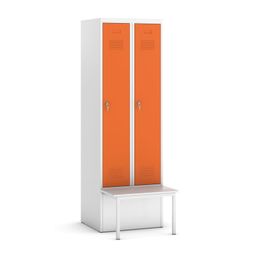 Metallspind mit Sitzbank, 2 Abteile, 1875 x 600 x 500/800 mm ...