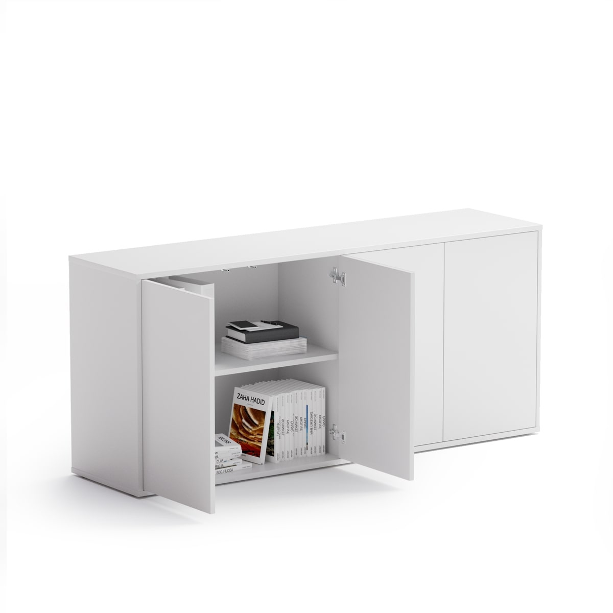 Niedriger Schrank mit Türen BLOCK White | B2B Partner