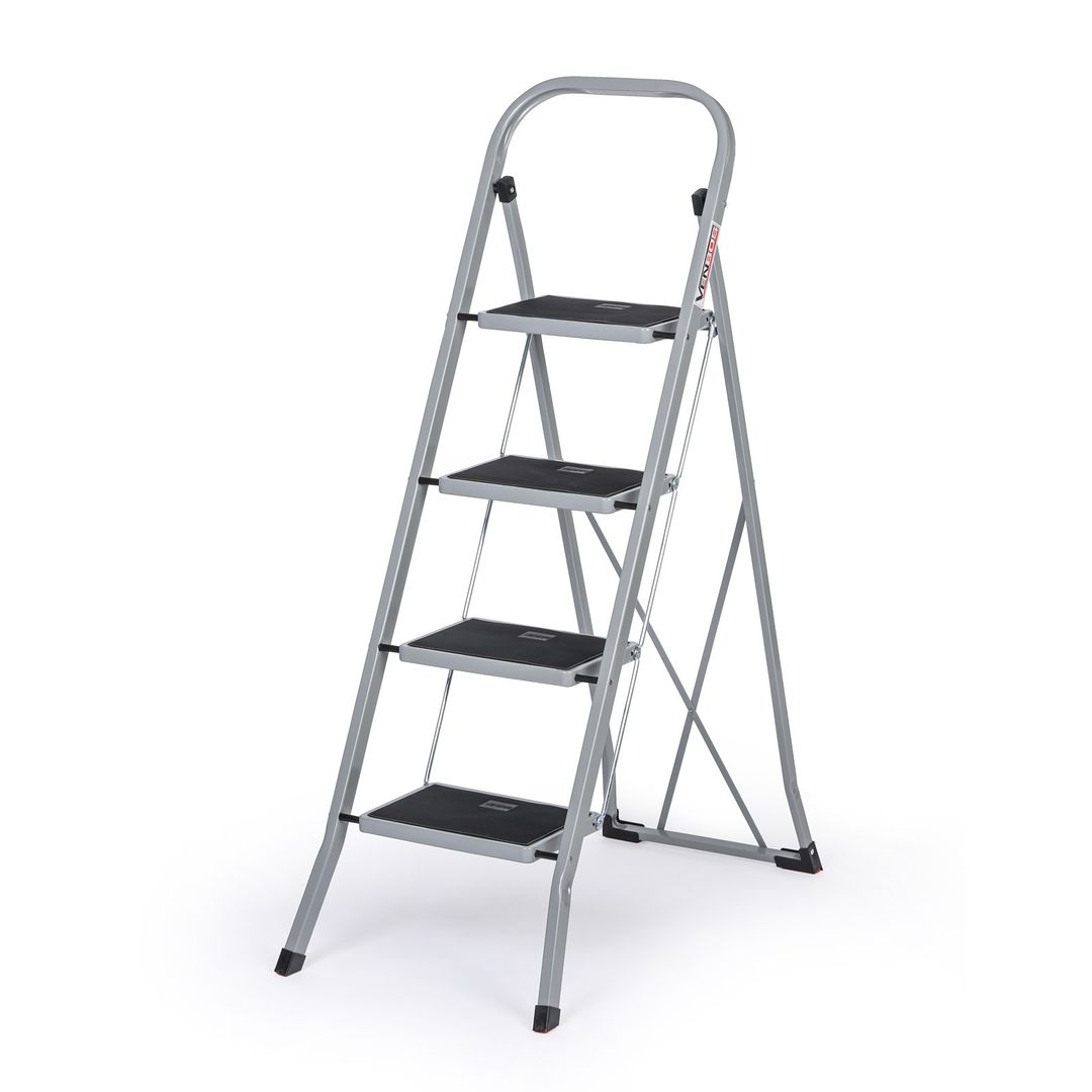 Oceľové skladacie schodíky, 930 mm, 4 stupne | B2B Partner