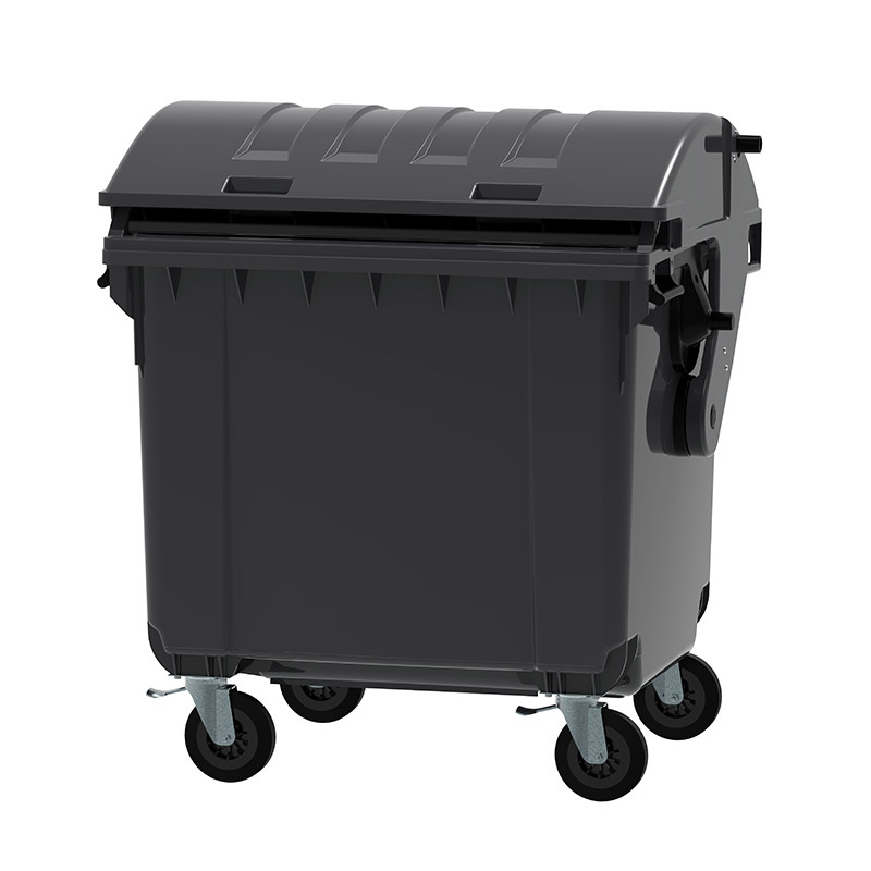 Plastik-Müllcontainer für mülltrennung CLE 1100, Anthrazit | B2B Partner