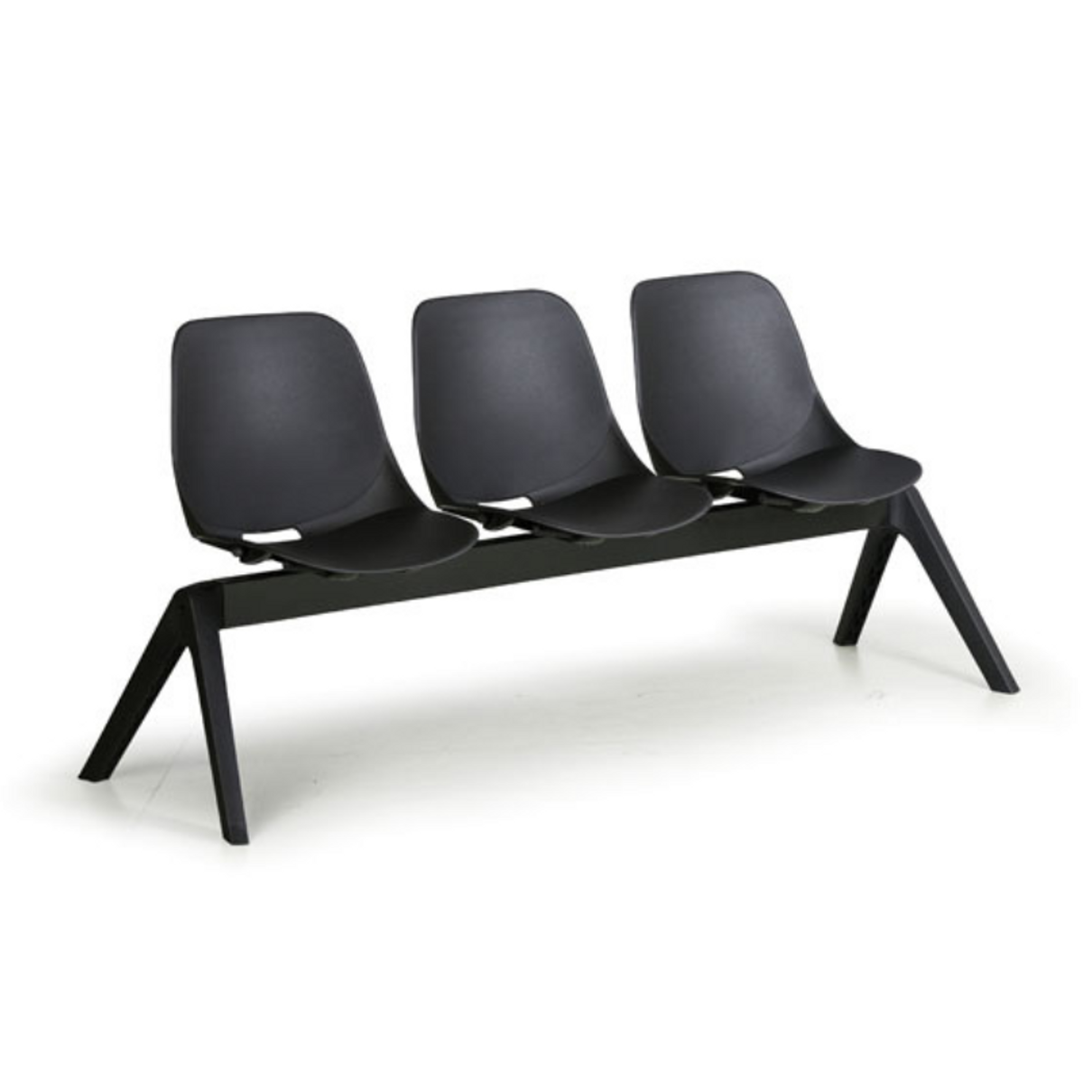 Plastová lavice do čekáren MONOSHELL, 3-sedák, šedá | B2B Partner