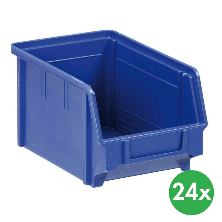 Plastové boxy BASIC, 146 x 237 x 124 mm, 24 ks, červené | B2B Partner