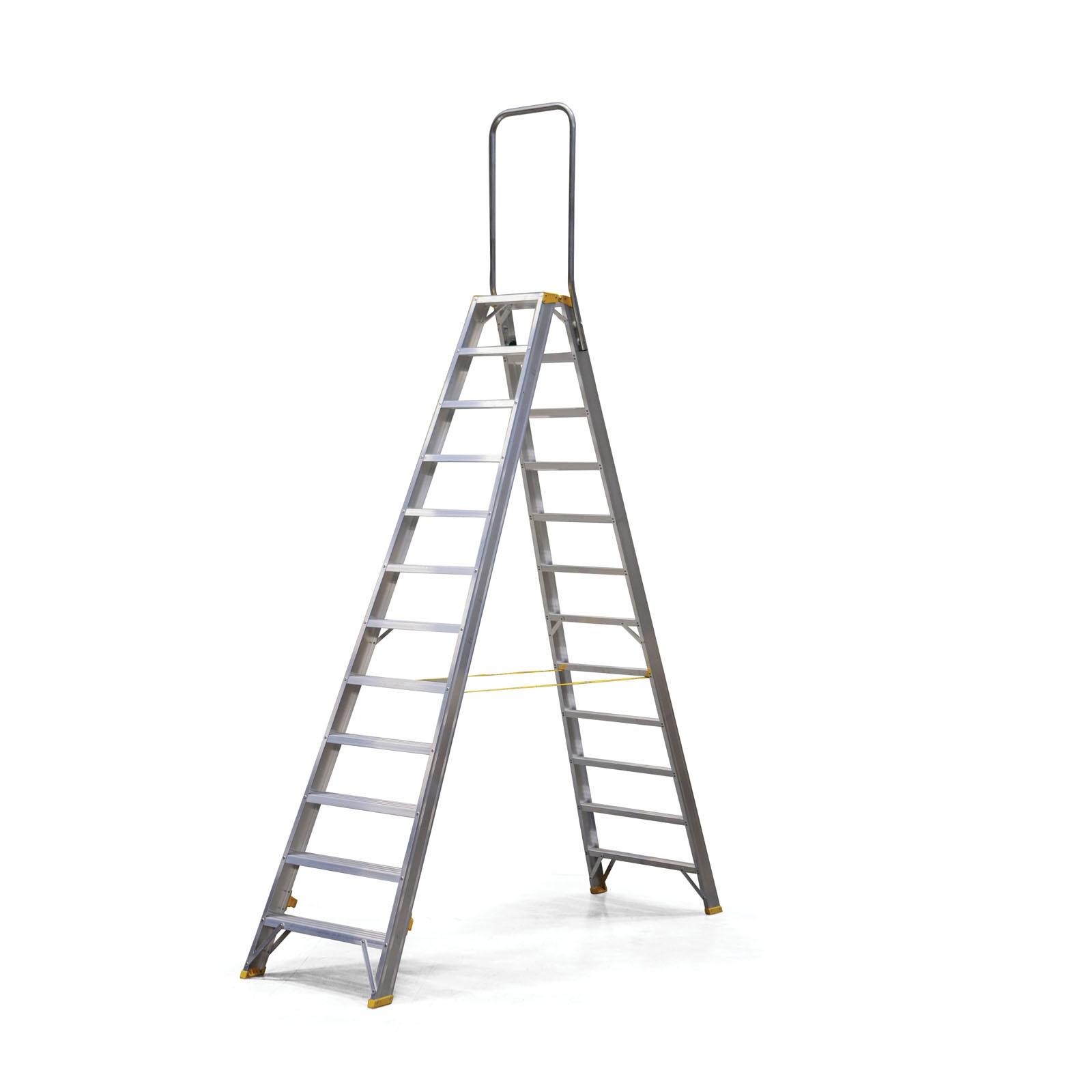 Podestleiter beidseitig aus Aluminium ALVE FORTE mit Handgriff, 2x12 ...