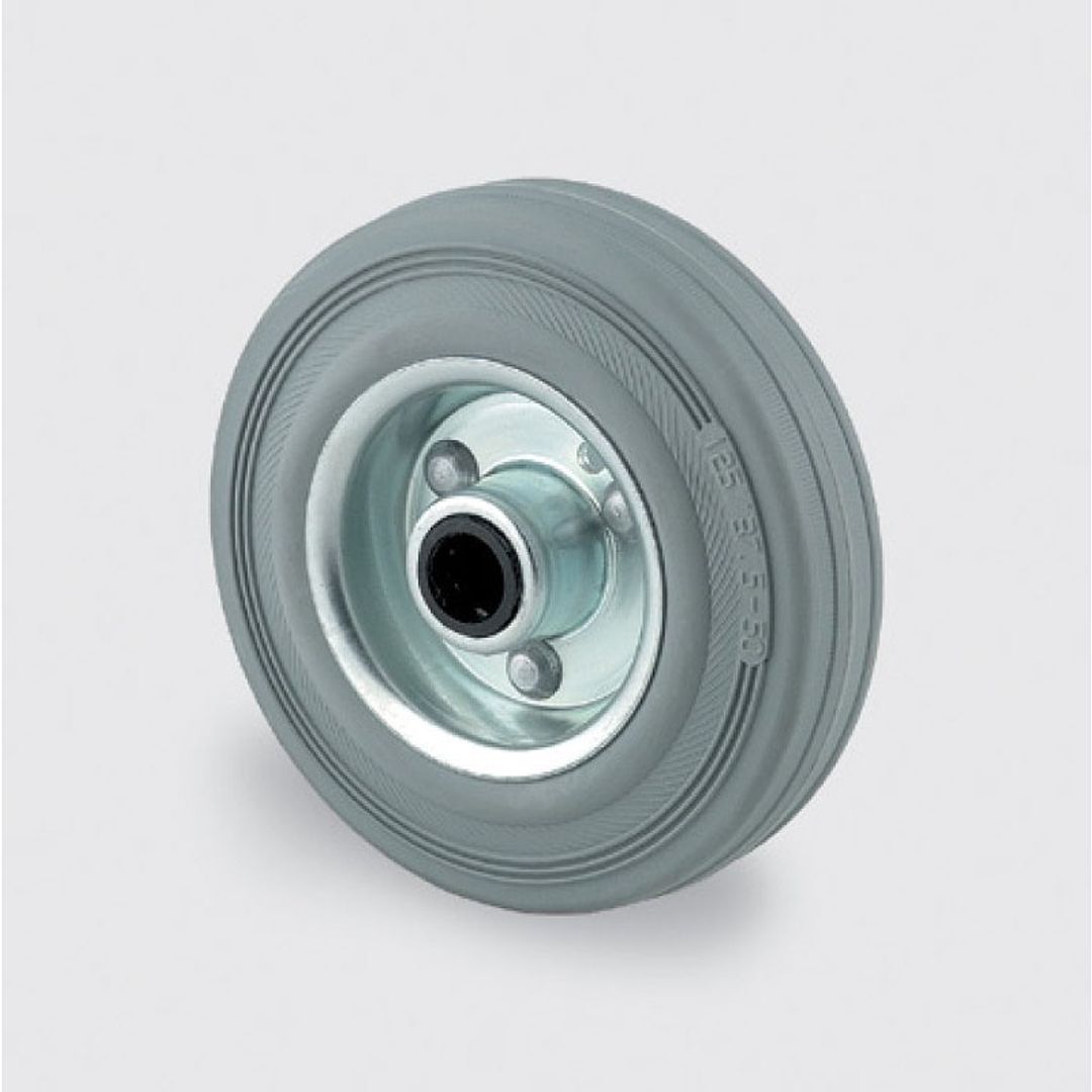 Samostatné koleso TENTE, kovový disk, sivá guma, 200 mm | B2B Partner