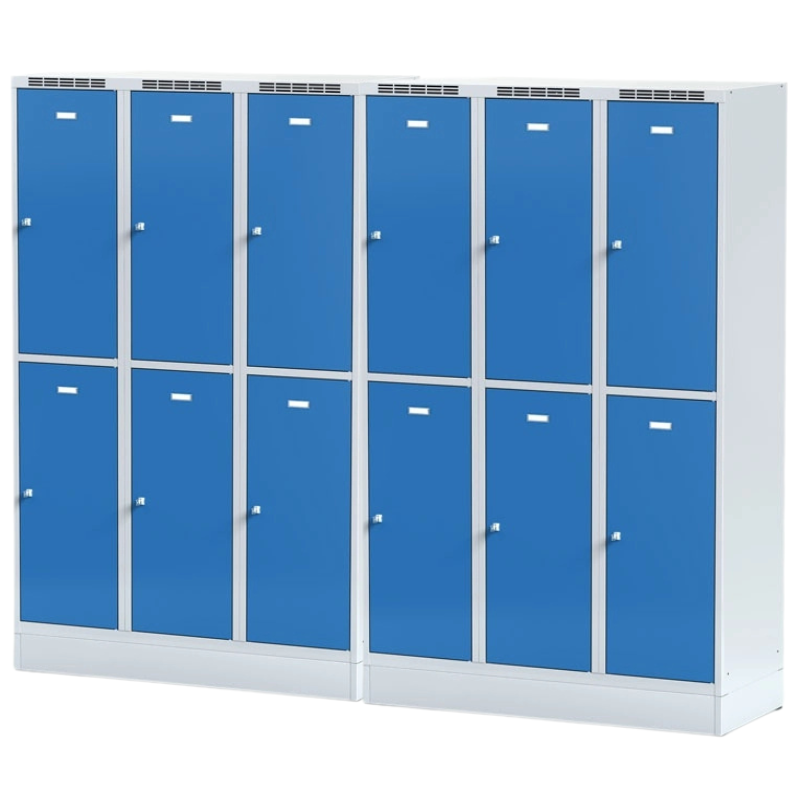 Schließfachschrank S6 auf Sockel, 6 Fächer, 1920 x 1200 x 500 mm ...