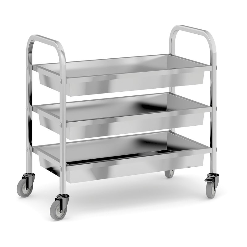 Servierwagen, 3 Ablageplatten, 950 x 500 x 940 mm | B2B Partner