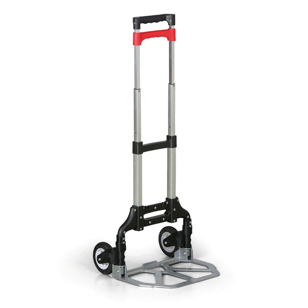 Skladacia hliníková rudla, nosnosť 70 kg, plné kolesá | B2B Partner