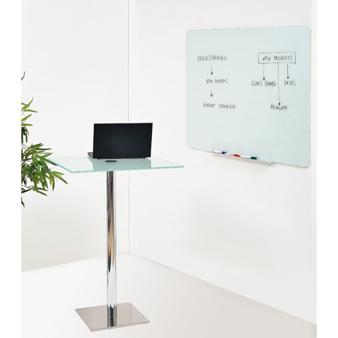 Sklenená magnetická tabuľa na stenu, biela, 900 x 1200 mm | B2B Partner