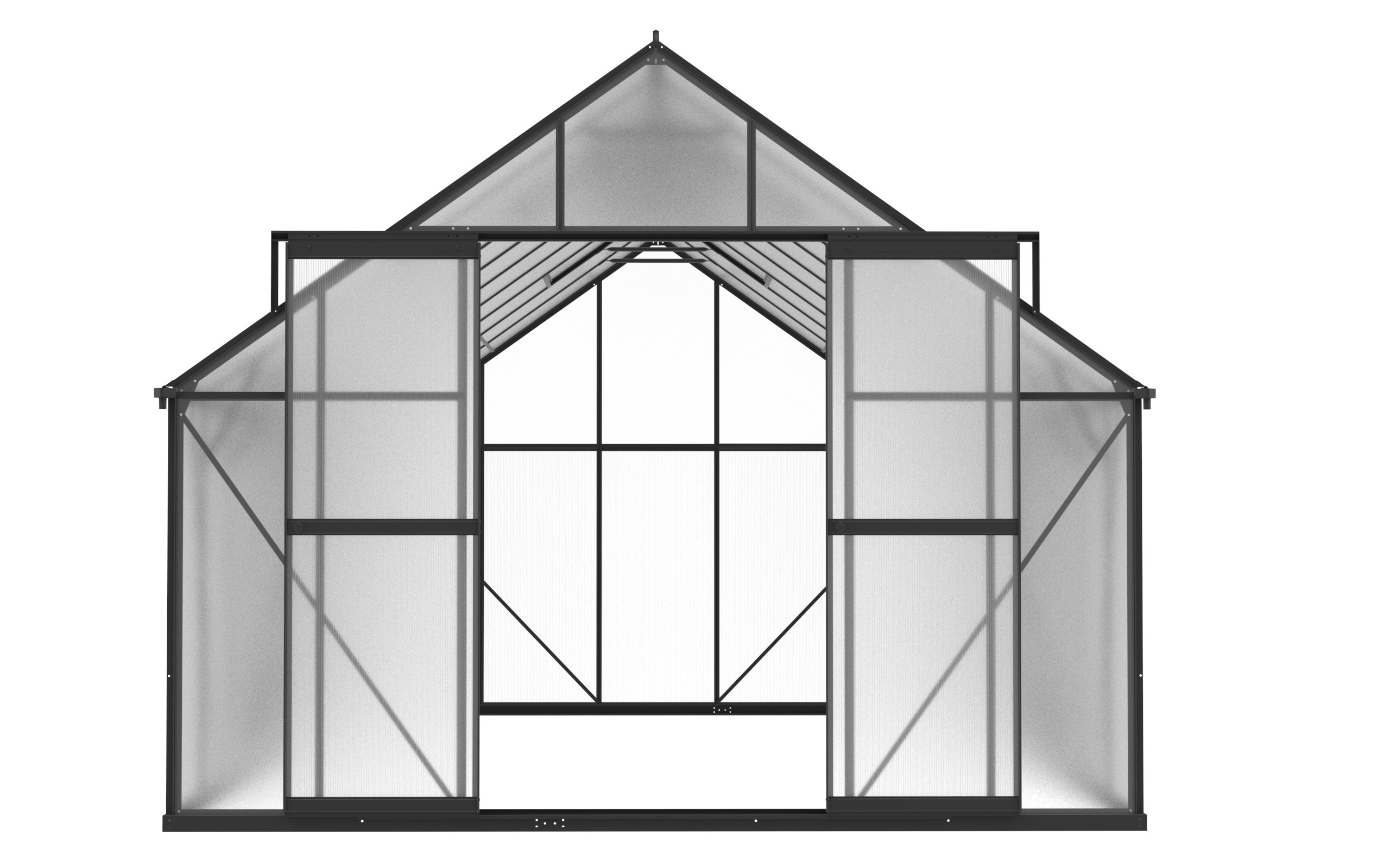 Skleník 245 x 304 x 606 cm, černý | B2B Partner