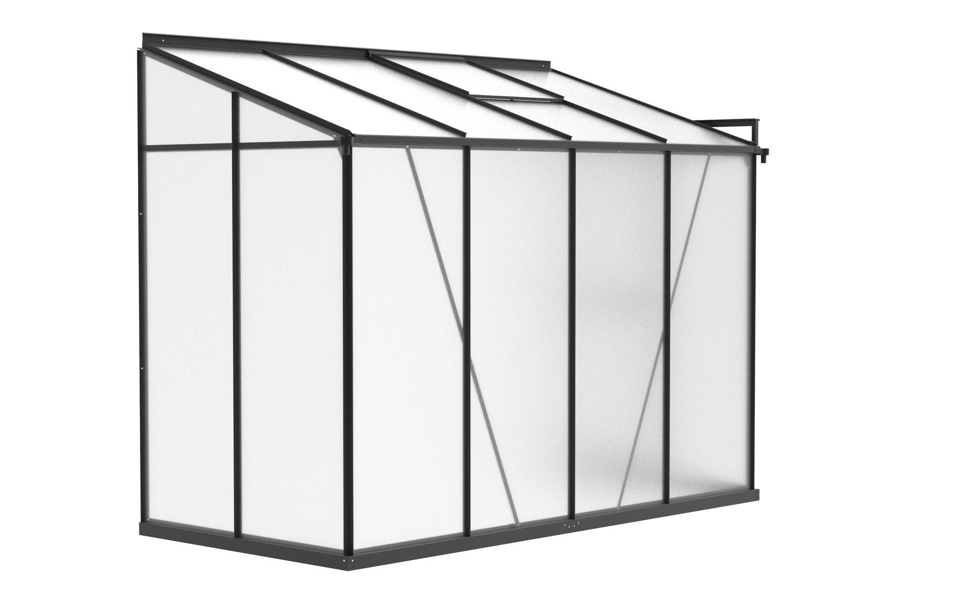 Skleník ke zdi 195 x 122 x 249 cm, černý | B2B Partner