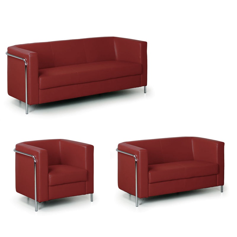 Sofa CUBE, 2 Sitzflächen, rot | B2B Partner