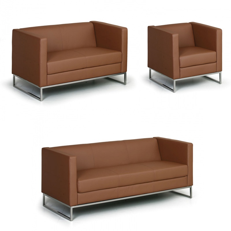 Sofa Cueb, 2-miejscowa, brązowy | B2B Partner