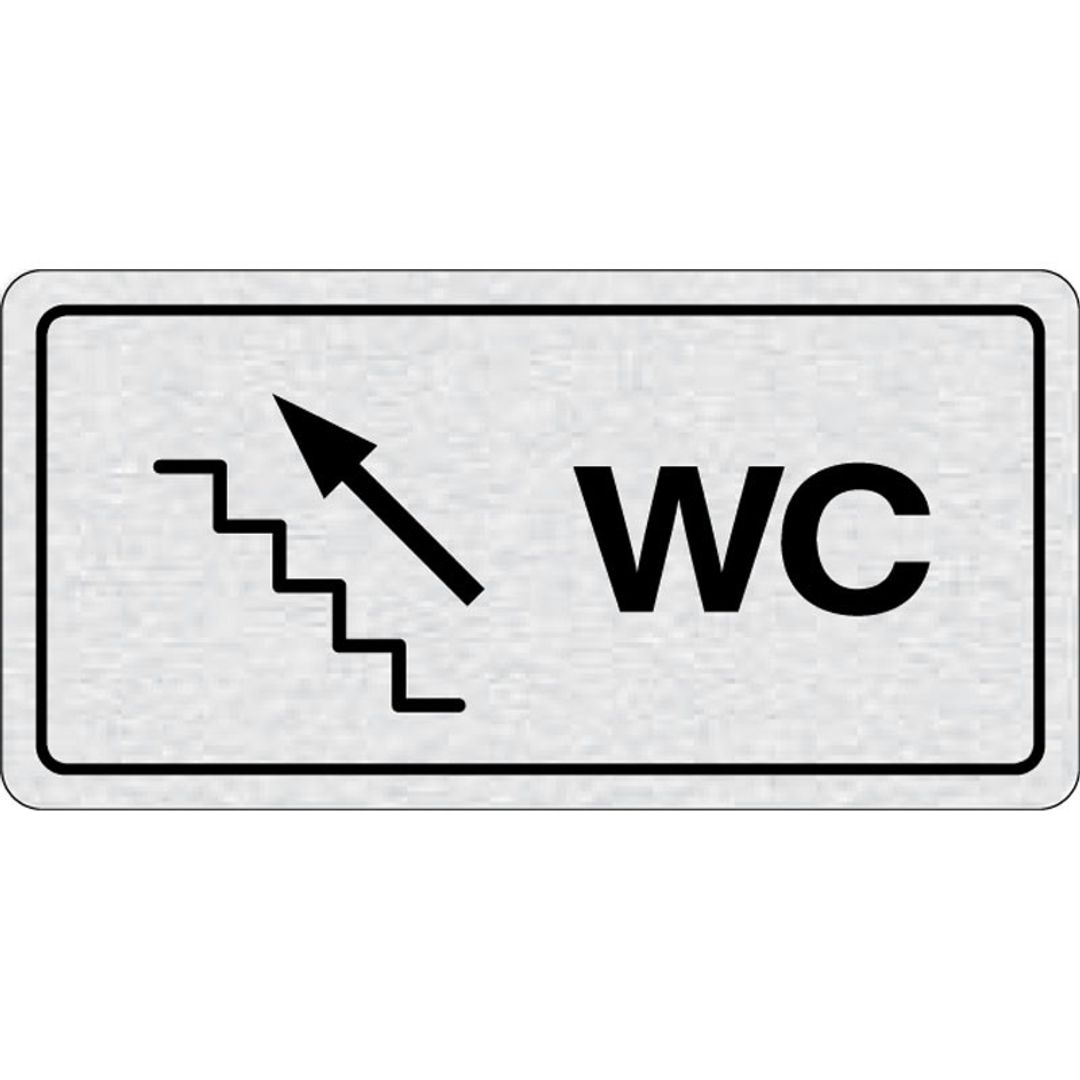 Tabuľka na dvere - WC doľava po schodoch hore | B2B Partner