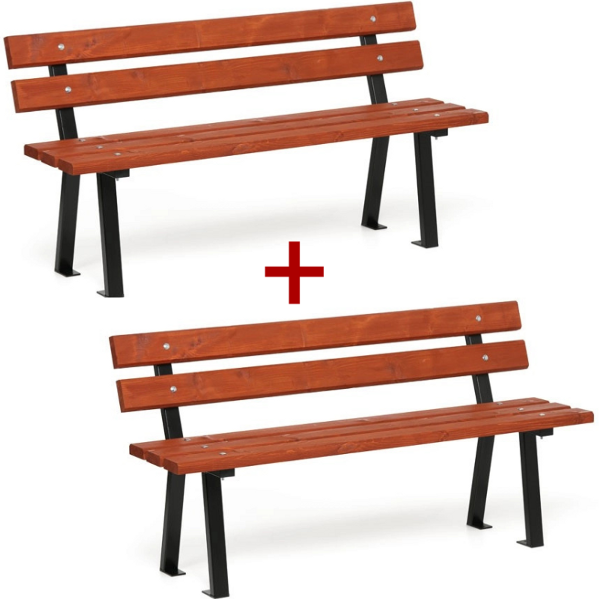 Venkovní lavička WOODY s opěradlem 1+1 ZDARMA, 1500 mm, dub světlý ...