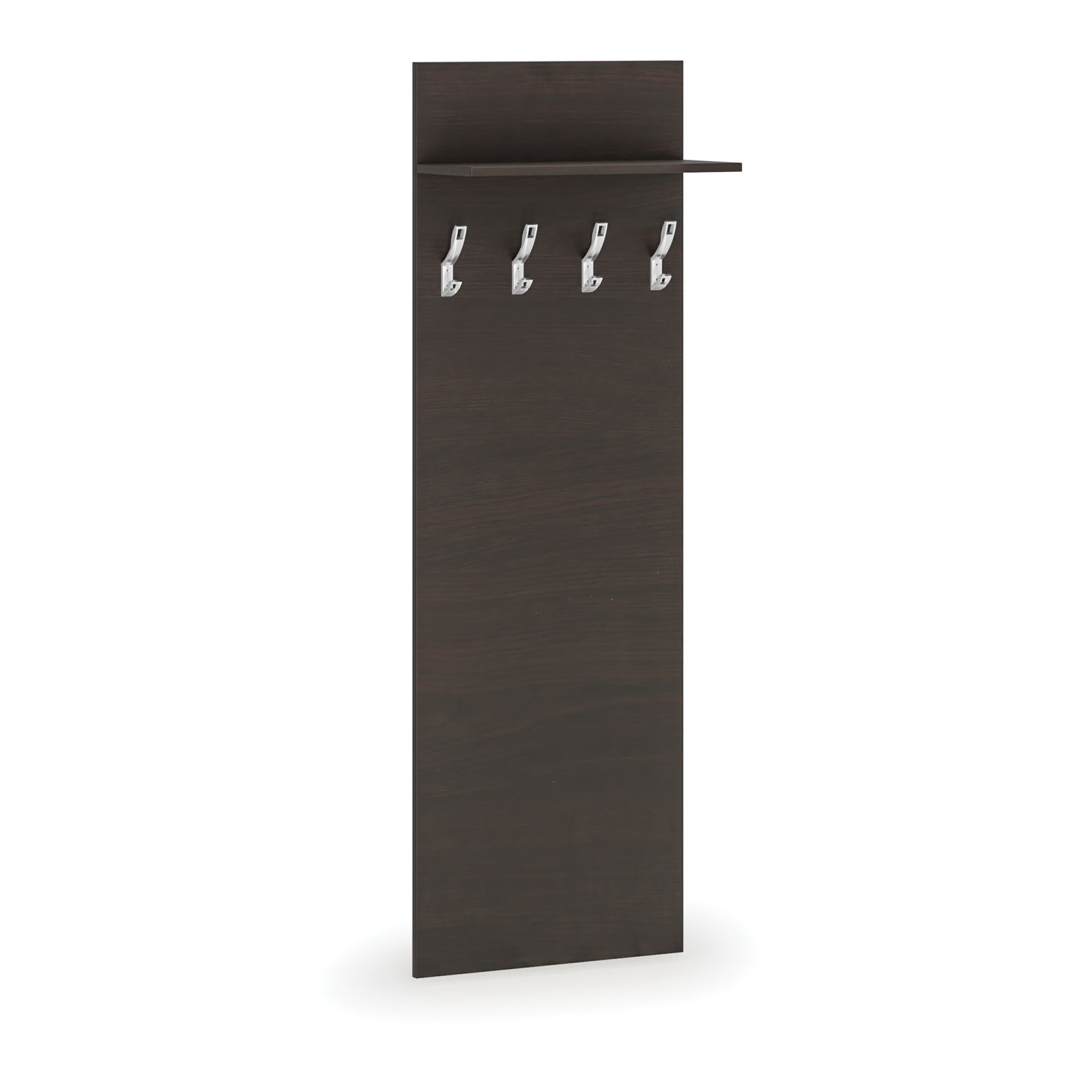 Věšáková stěna PRIMO, 4 háčky, police, wenge | B2B Partner