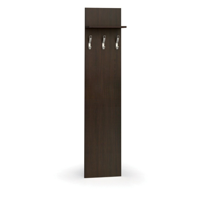 Věšáková stěna PRIMO WOOD, 3 háčky, police, léta svisle, wenge | B2B ...